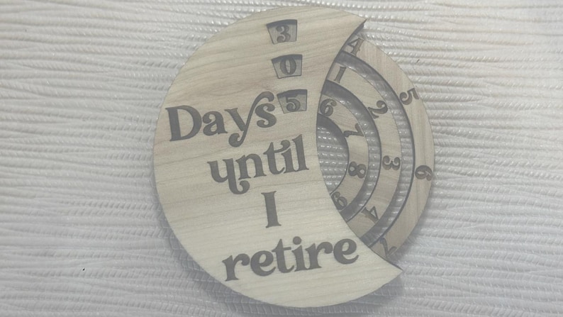 Days Until I Retire Countdown Tracker Magnet | Wooden Retirement Gift ...