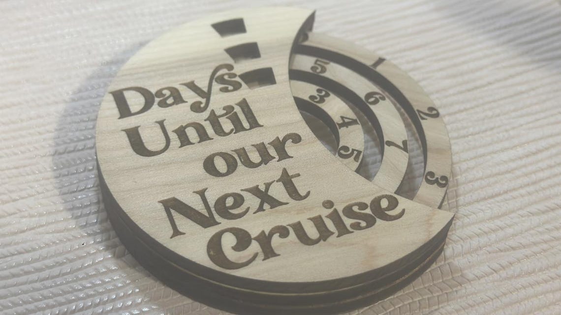 Wooden Engraved Days Until Our Next Cruisecountdown Tracker Magnet ...