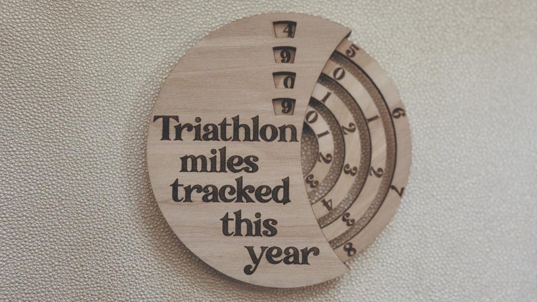 XL Triathlon Miles Tracked This Year Counter Magnet | Marathon Runner ...