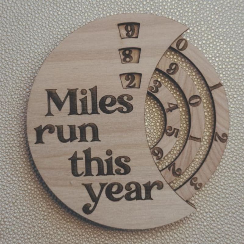 Miles Run This Year Sign - Etsy