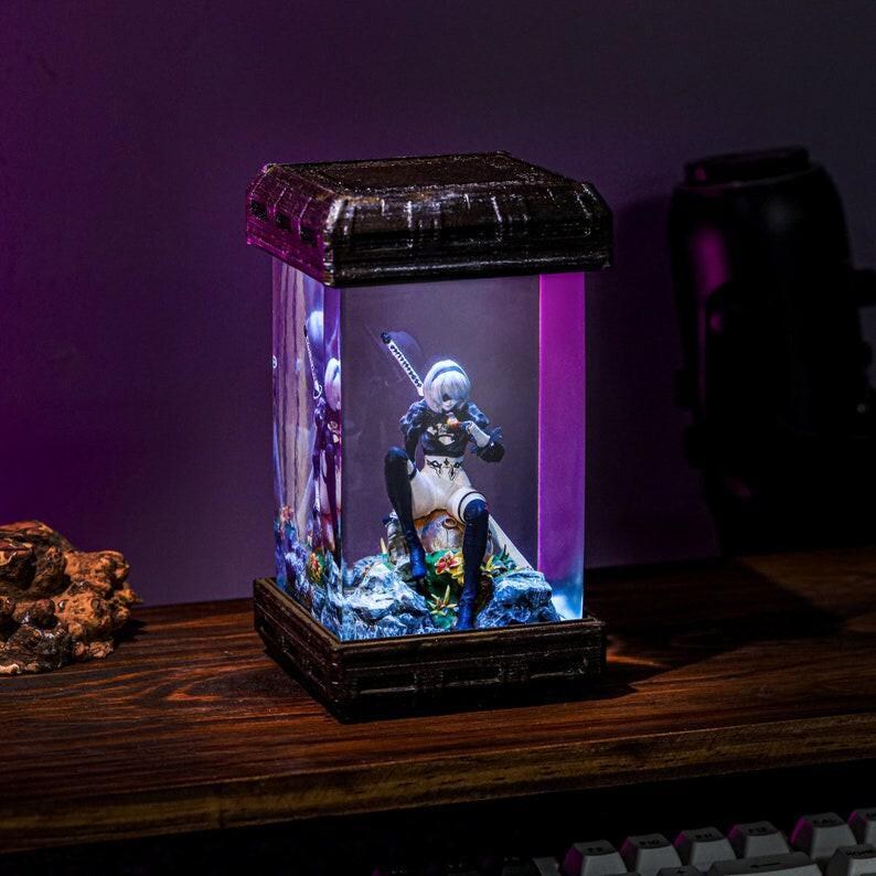 2B Nier: Automata Resin Lamp Epoxy Resin Anime Lamp, Handmade Night ...