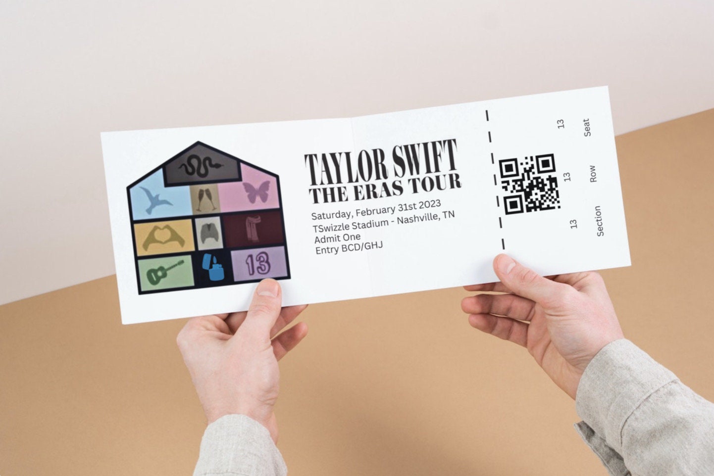 The Eras Tour 2023 Ticket Template Taylor's Version Swiftie Memorabilia ...