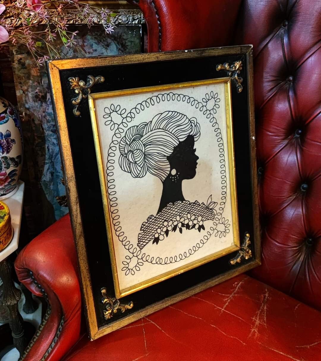 Vintage Silouette Wall Painting.. - Etsy