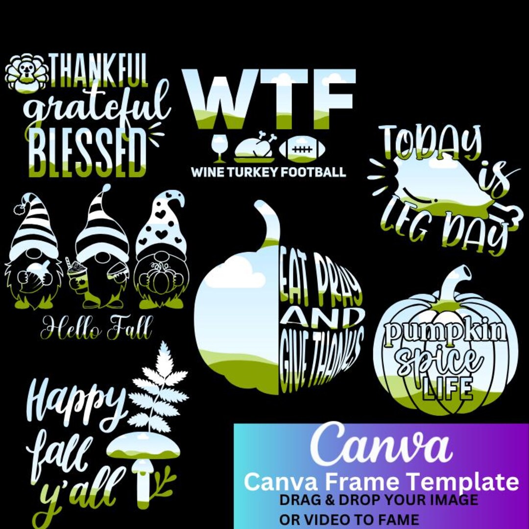 Editable Thanksgiving Design in Canva Frame Template,little Turkey ...