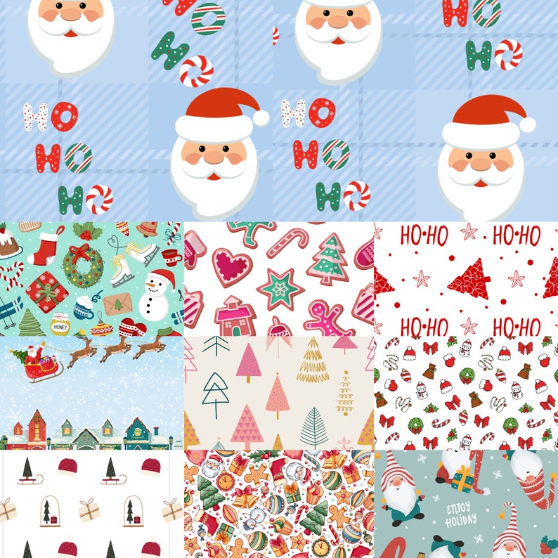 Christmas Digital Paper, Printable Digital Paper, Seamless Christmas ...