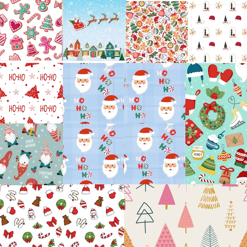 Christmas Digital Paper, Printable Digital Paper, Seamless Christmas ...