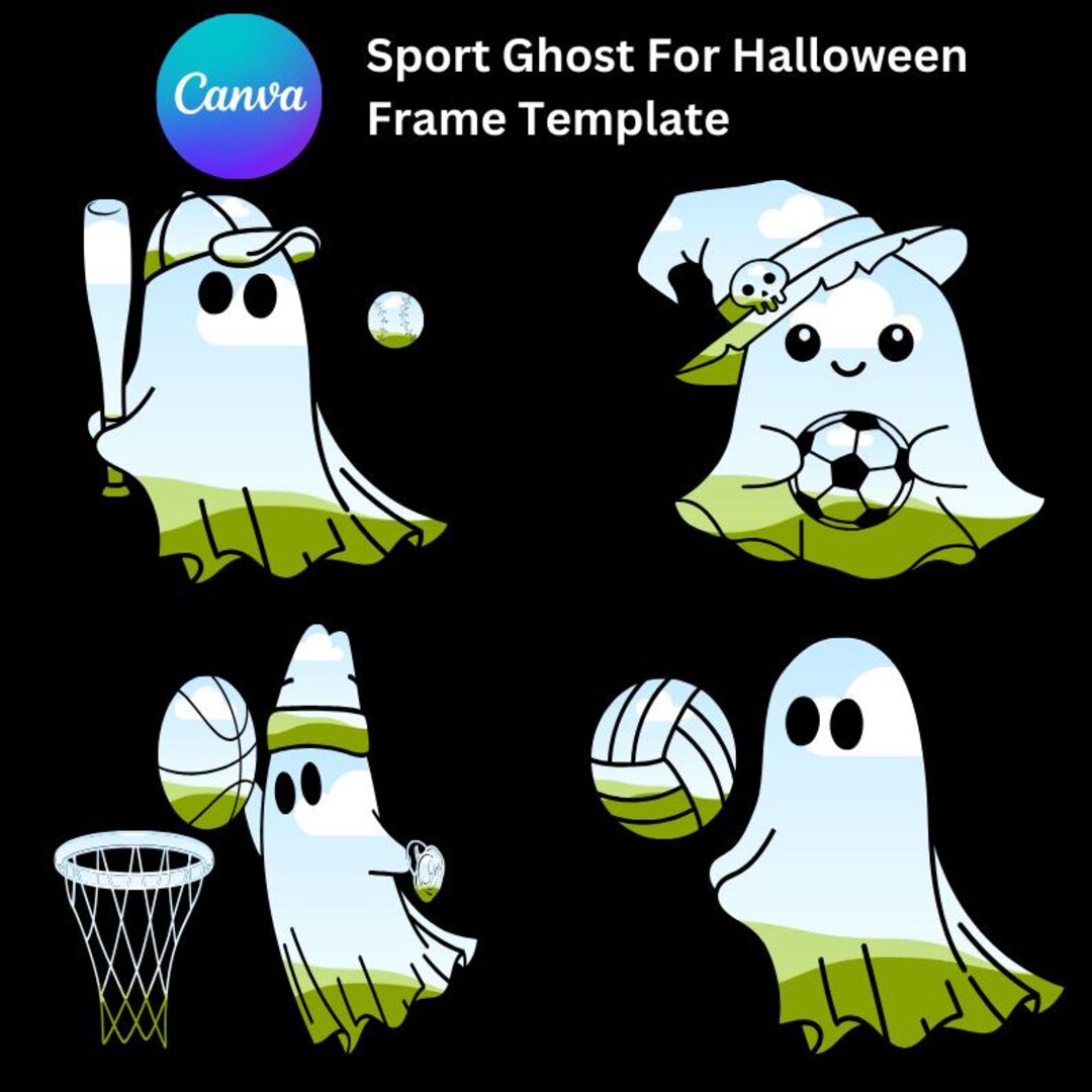 Editable Ghost Sports Template for Canva: Halloween Designs (PDF ...