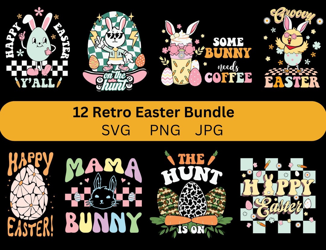 Retro Easter Bundle SVG - Etsy