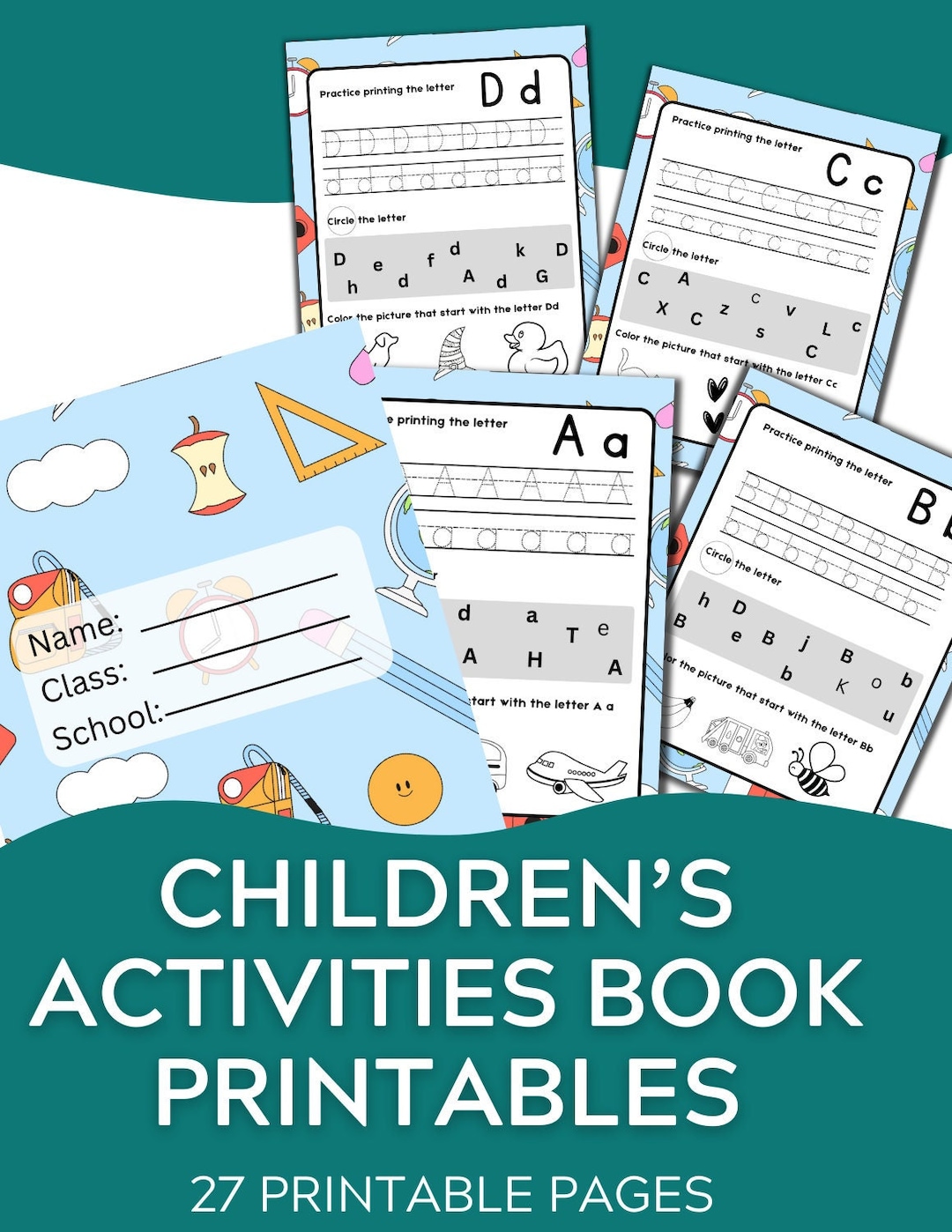 Children's 3 in 1 Activities Book, Kids Tracing Letter, Children ...