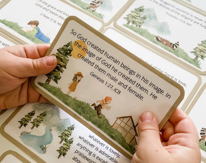 Kids Scripture Memorization Cards Printable Bible Verse Memory Cards ...