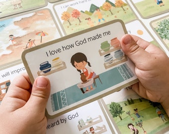 Scripture Affirmation Cards for Kids, Christian Affirmation Cards Kids ...