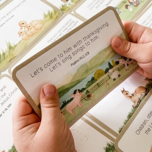 Kids Scripture Cards Children's Bible Verse Memory Cards - Etsy