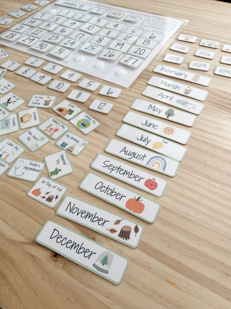 Perpetual Calendar, Printable Calendar for Kids, Homeschool Printable ...