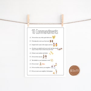 Ten Commandments Printable Memory Game, Bible Memory Game, Bible ...