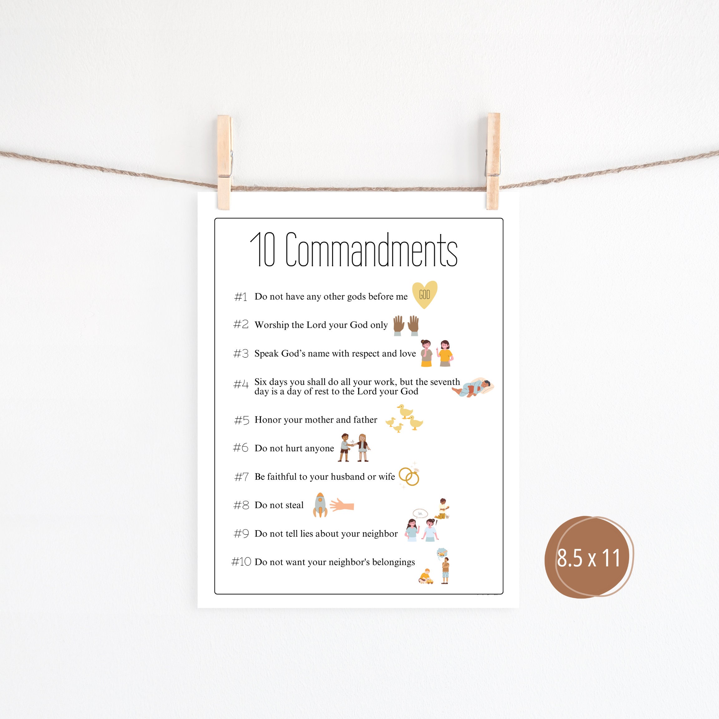 Ten Commandments Printable Memory Game - Bible Activity Kids Old ...