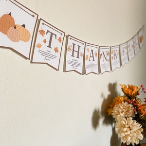 Thankful Banner, Printable Fall Banner, Fall Banner for Mantle, Bible ...