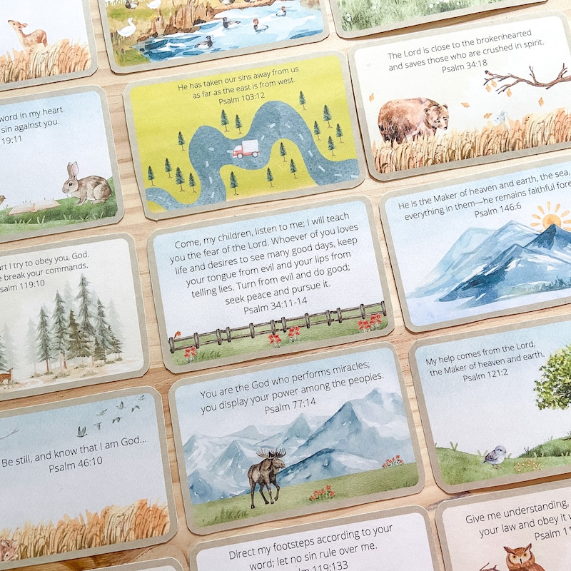 Psalm 23 Verse Cards - Etsy