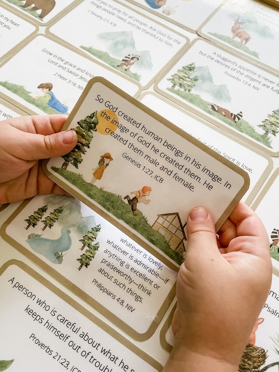 Simple Truths Bible Cards for Kids Woodland Bible Cards - Etsy