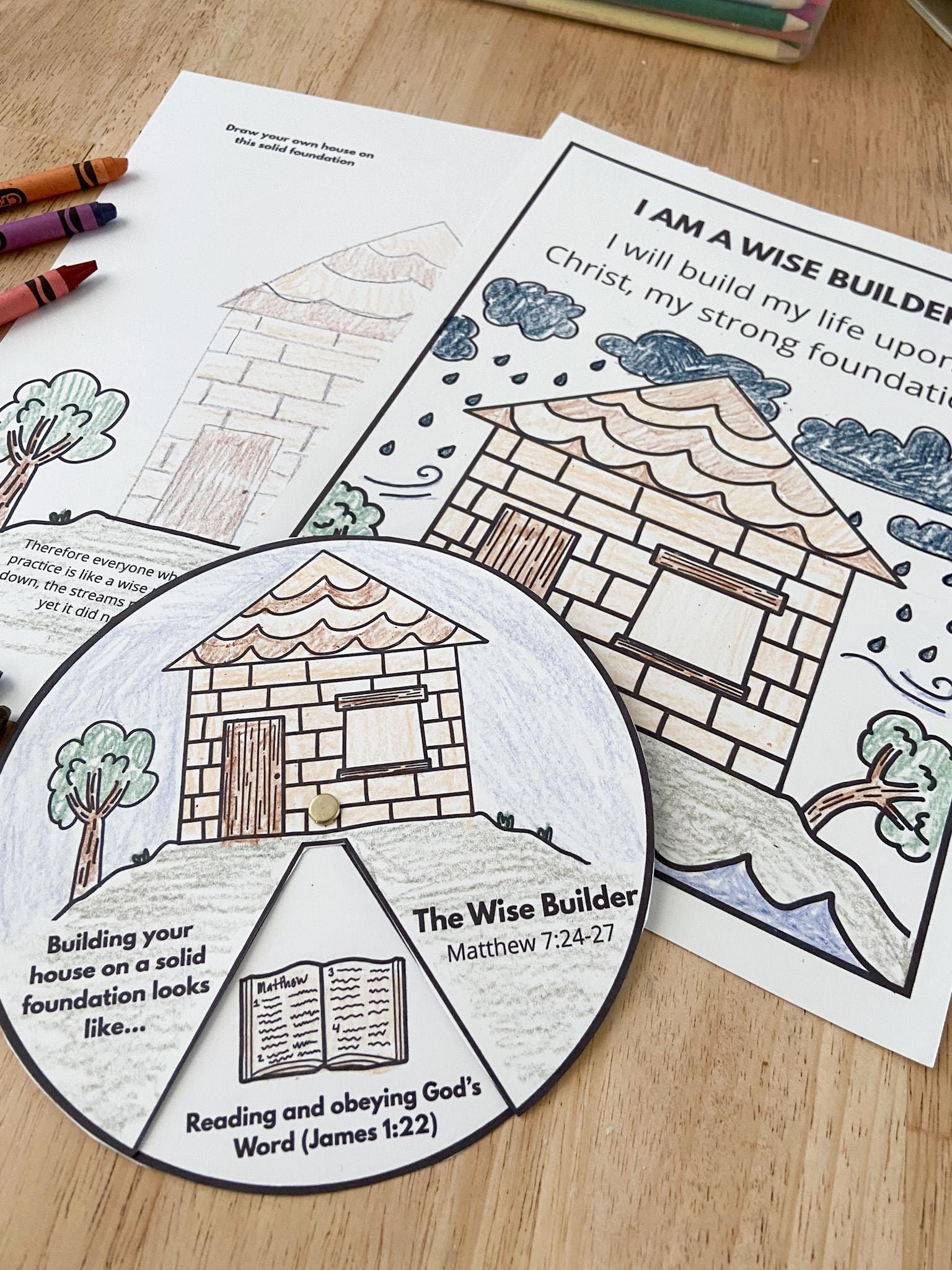 Wise and Foolish Builder Craft, Build Your House on the Rock Craft ...