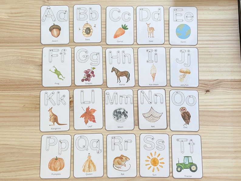 Alphabet Tracing Cards Preschool/kindergarten Letter - Etsy