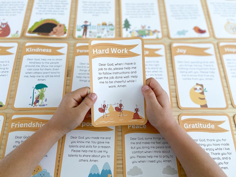 Guided Prayer Cards for Kids - Beginner How to Pray Printable Christian ...
