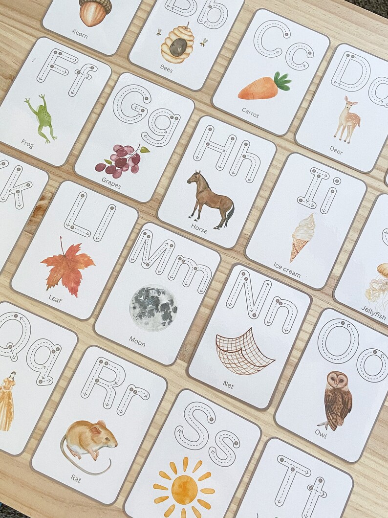 Alphabet Tracing Cards Preschool/kindergarten Letter - Etsy