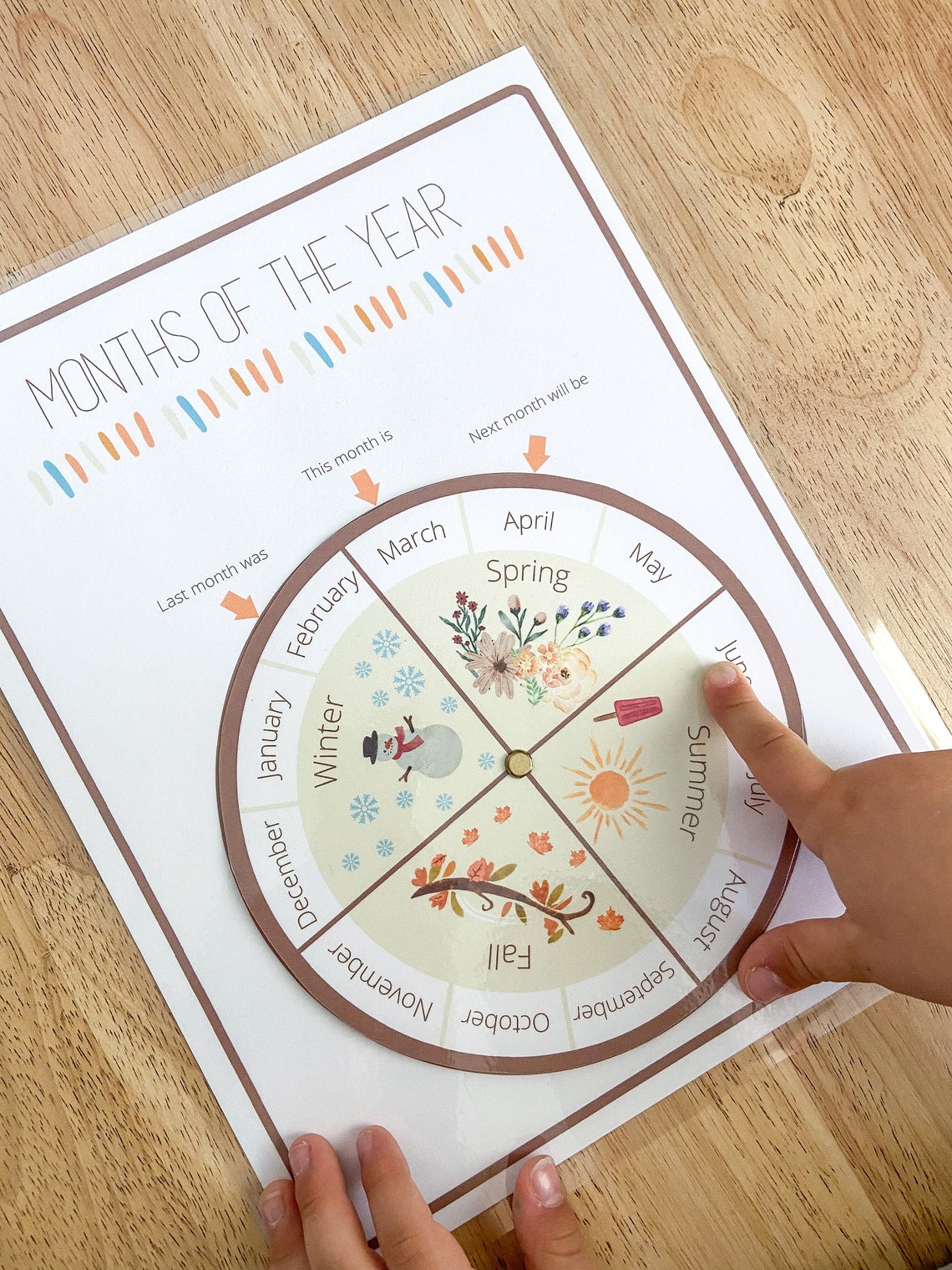 Months of the Year Printable Learning Wheel Flash Cards Homeschool ...