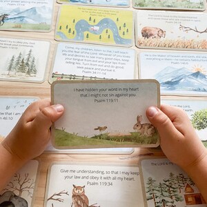 Psalms Bible Verse Cards for Kids - Christian Scripture Memory Learning ...