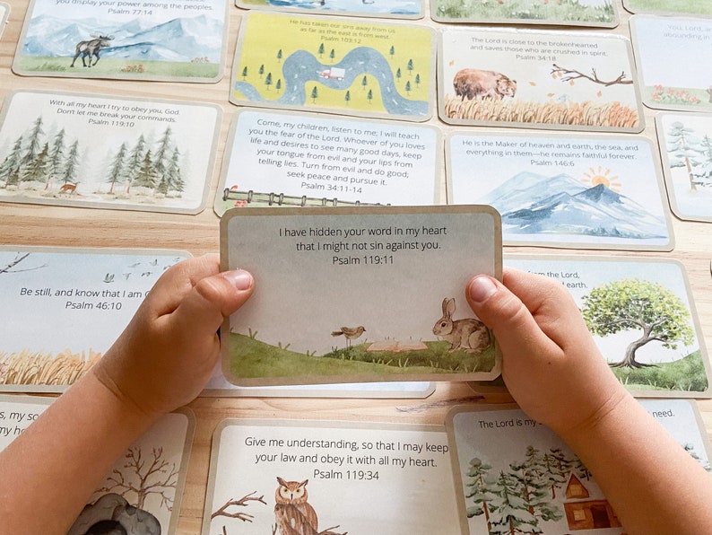 Psalms Bible Cards for Kids, Simple Psalm Truths for Kids, Bible Verse ...