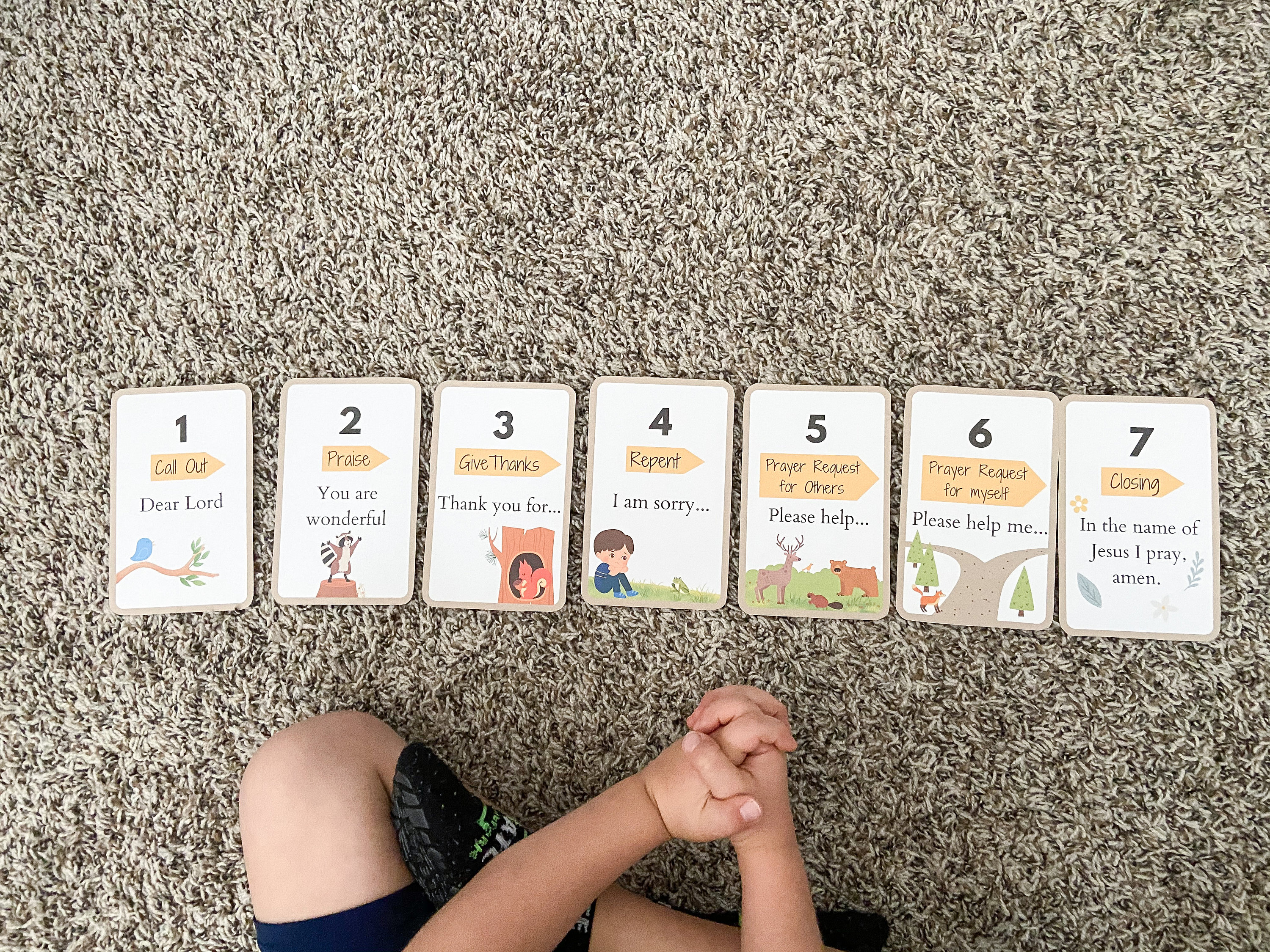 Christian Prayer Cards for Kids - How to Pray Teaching Bible Printables ...