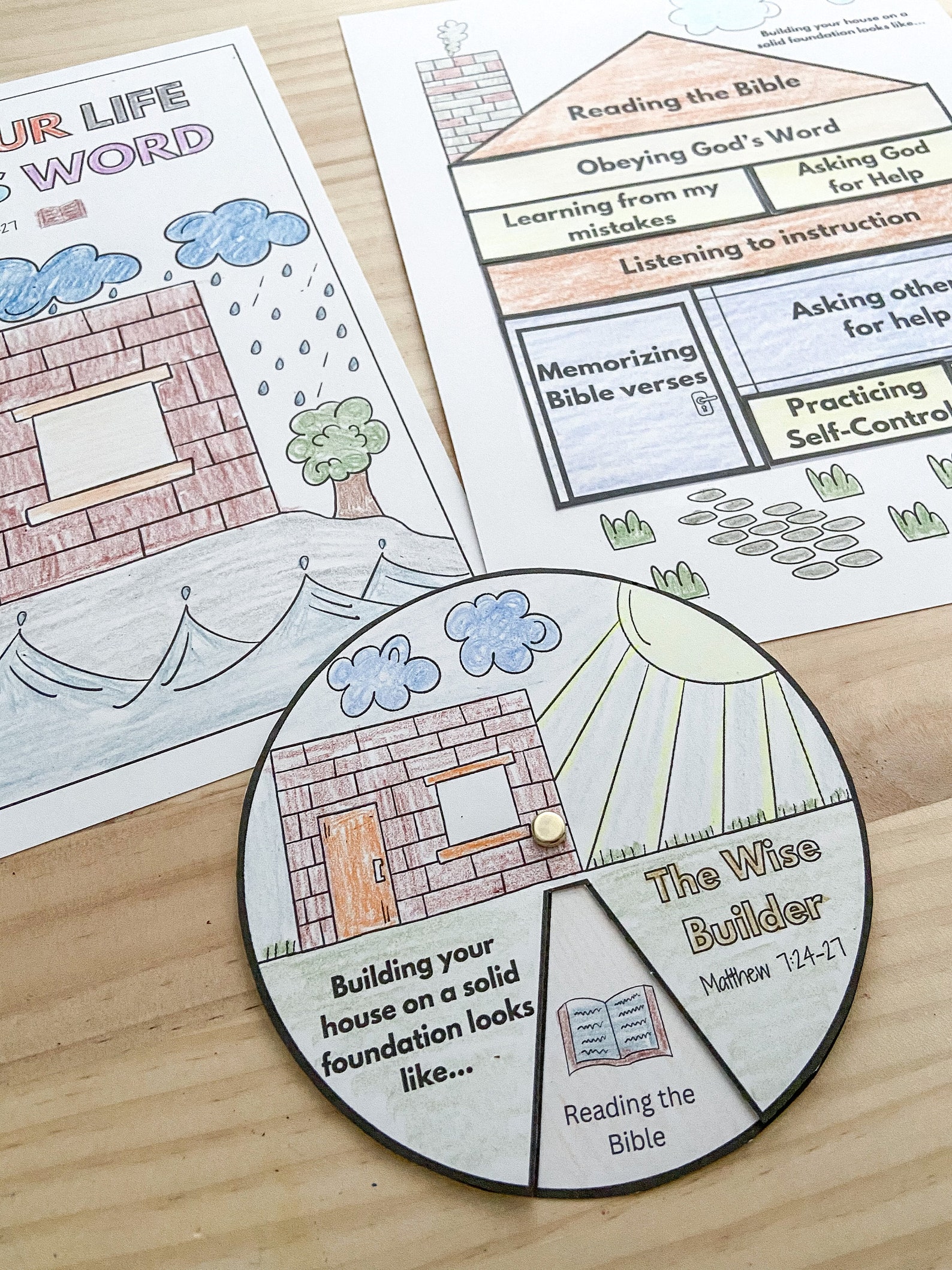 Wise Builder Craft and Coloring for Kids, Wise Builder Activity, Bible ...