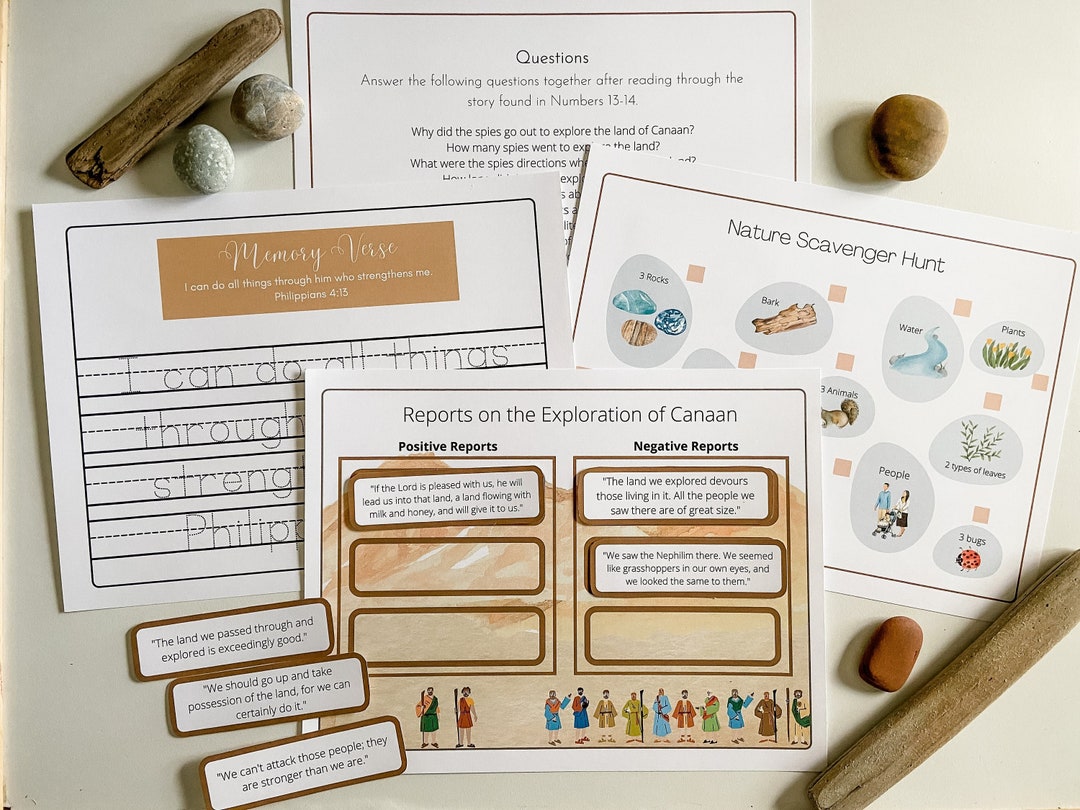 Joshua Promised Land Bible Printables Homeschool Curriculum Old ...