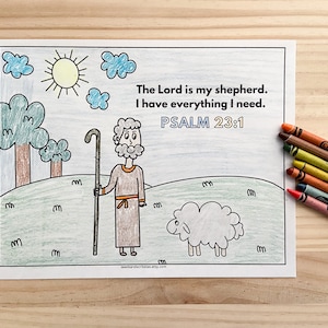 Psalm 23 Coloring Page, the Lord is My Shepherd Coloing Page, Sunday ...