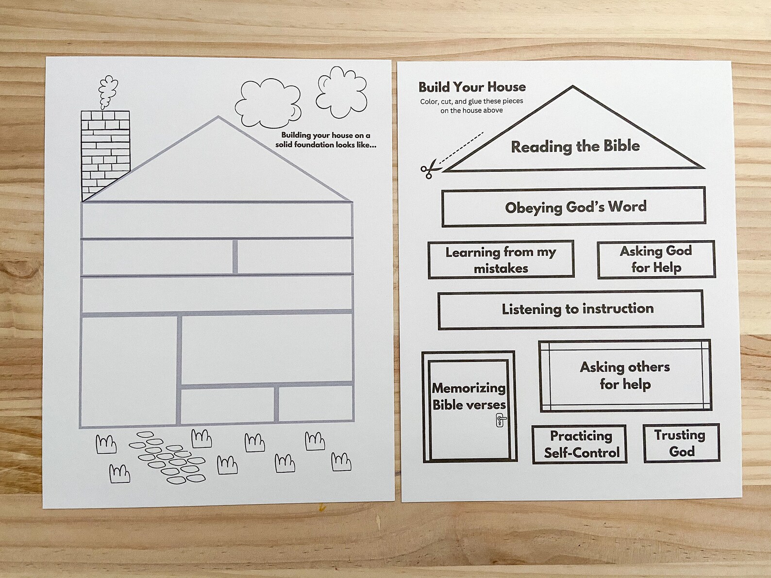 Wise Builder Craft, Bible Coloring Activity Printable, Sunday School ...
