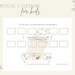 Perpetual Calendar, Printable Calendar for Kids, Homeschool Printable ...