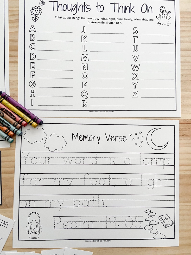 Philippians 4:8 Activity Pack for Kids, Think About Such Things, Bible ...