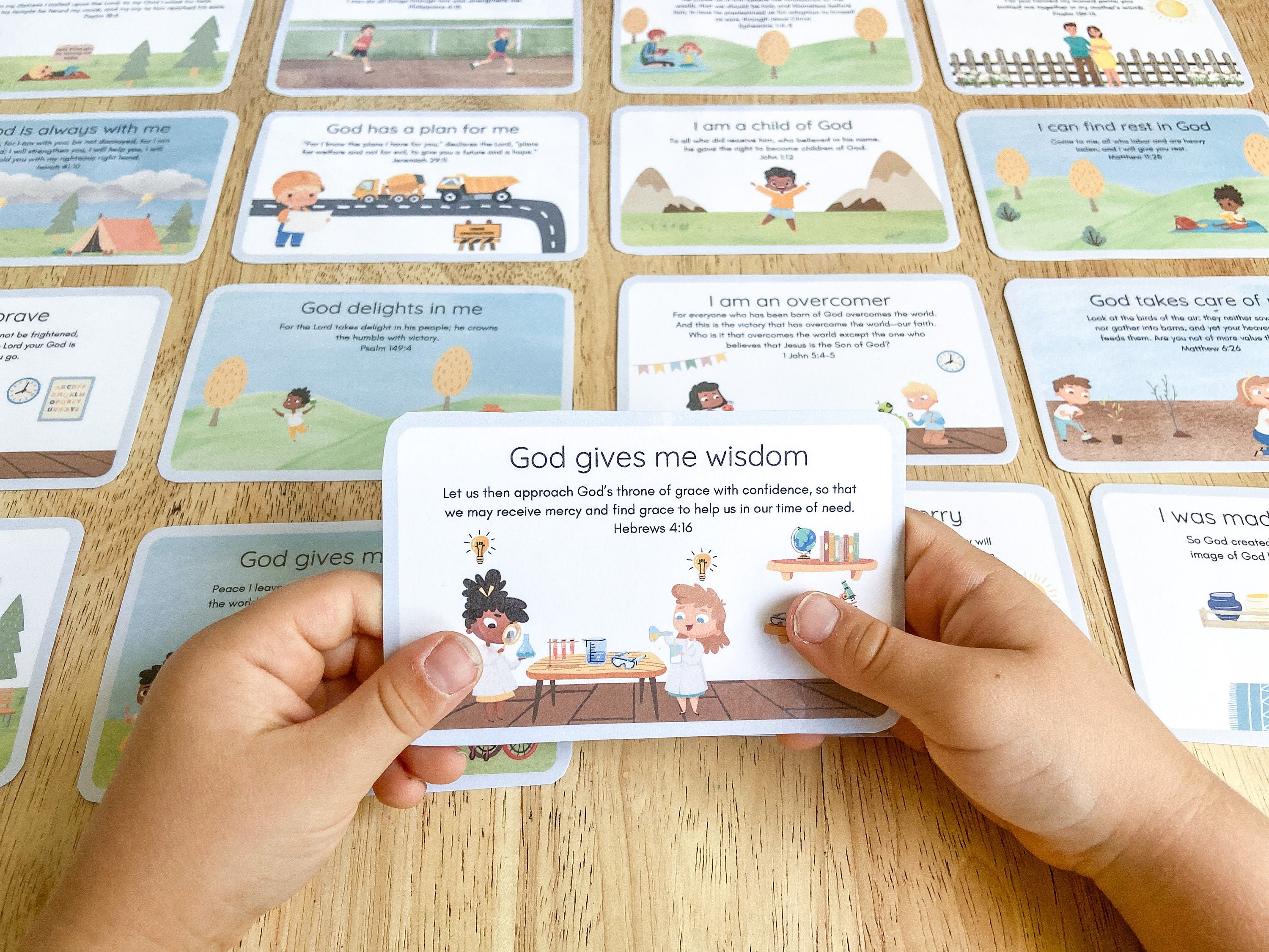 Scripture Affirmation Cards for Kids, Christian Affirmation Cards Kids ...