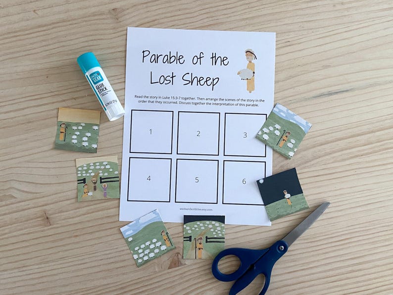 Lost Sheep Parable Craft - Jesus Bible Worksheets Kids Sunday School ...
