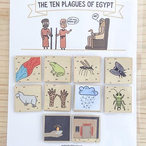 Ten Plagues Egypt Bible Memory Game Printable Activity Kids Passover ...