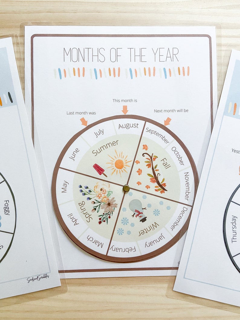 Calendar Wheels Bundle, Weather Wheel, Days of the Week Wheel, and ...