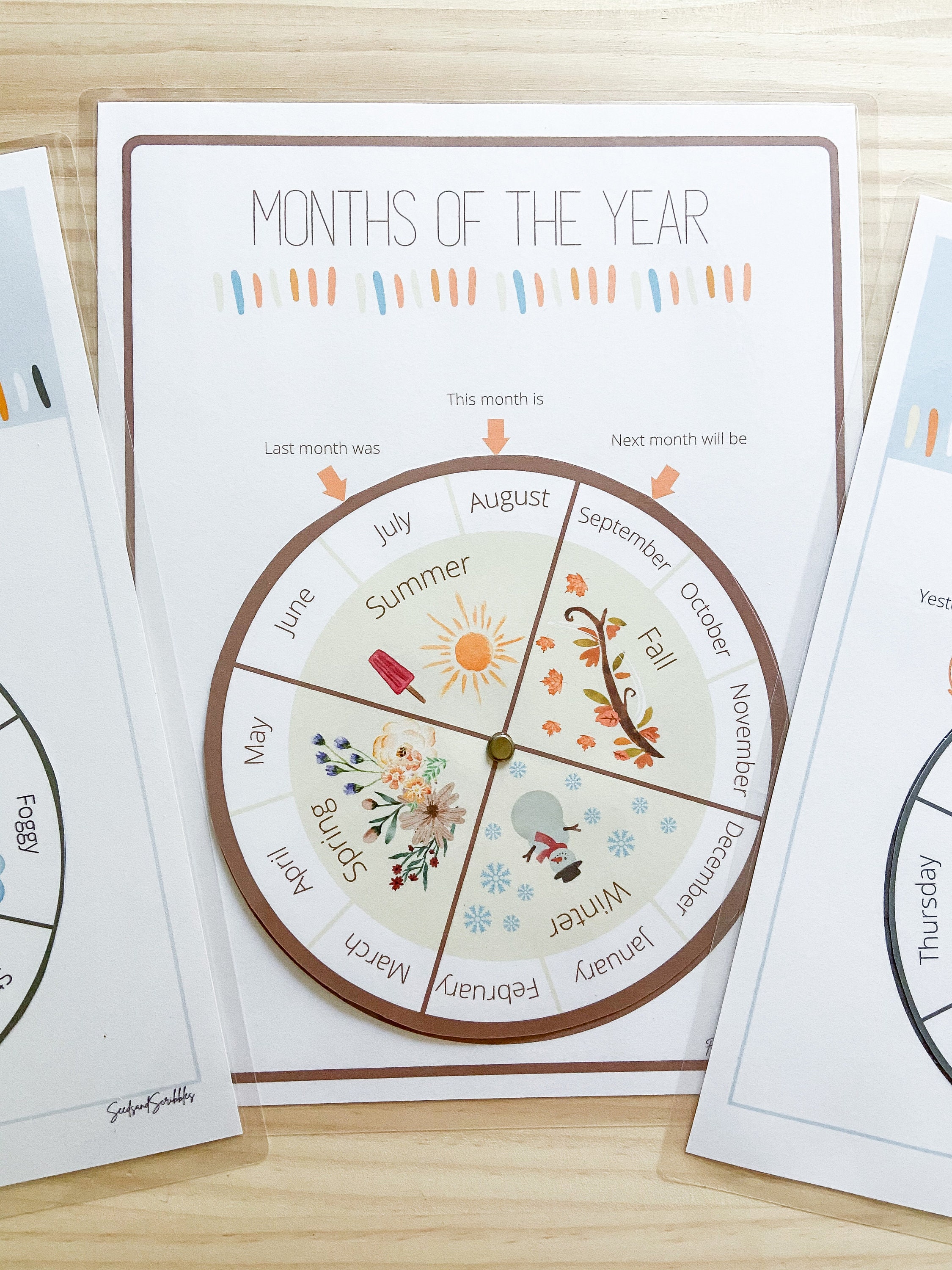 Calendar Wheels Bundle, Weather Wheel, Days of the Week Wheel, and ...
