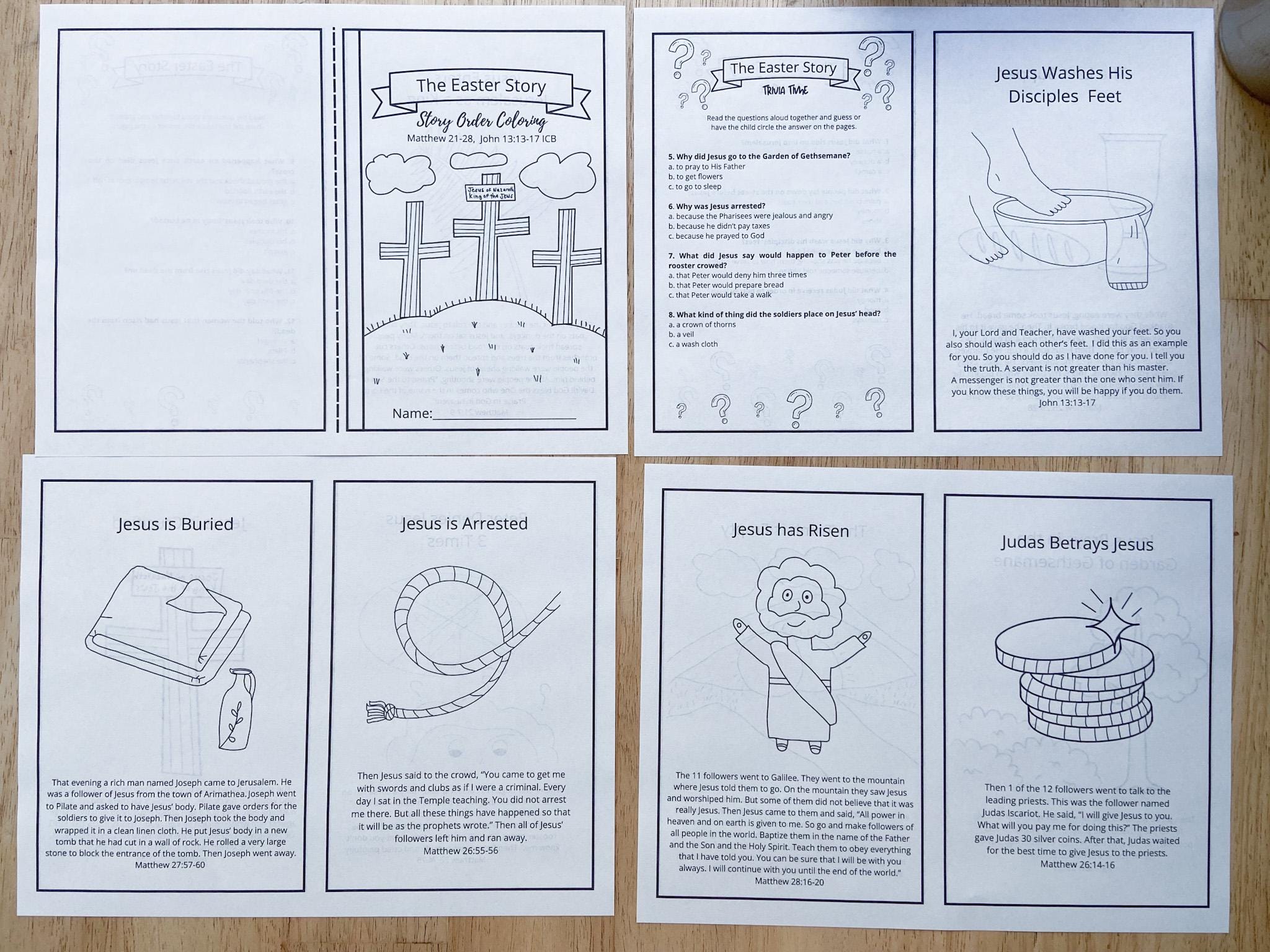 Easter Story Flip Book Printable, Holy Week Craft, Faith-based Easter ...