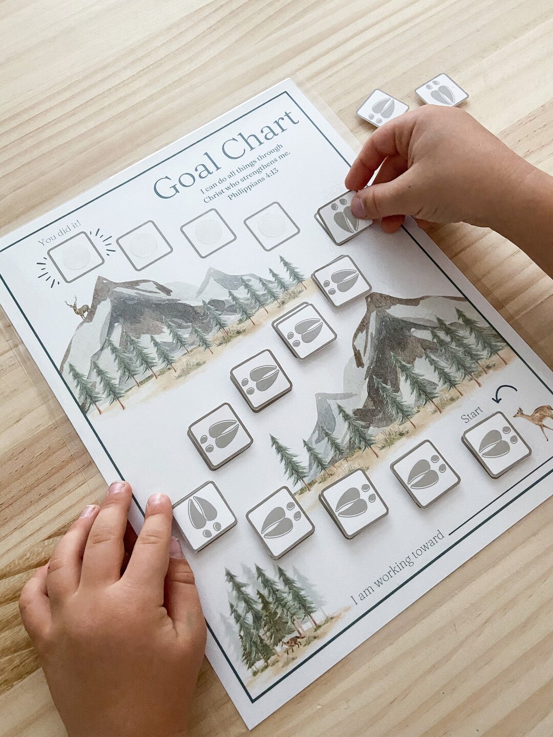 Goal Chart for Kids, Mountain Theme Goal Chart, Printable Reward Chart ...