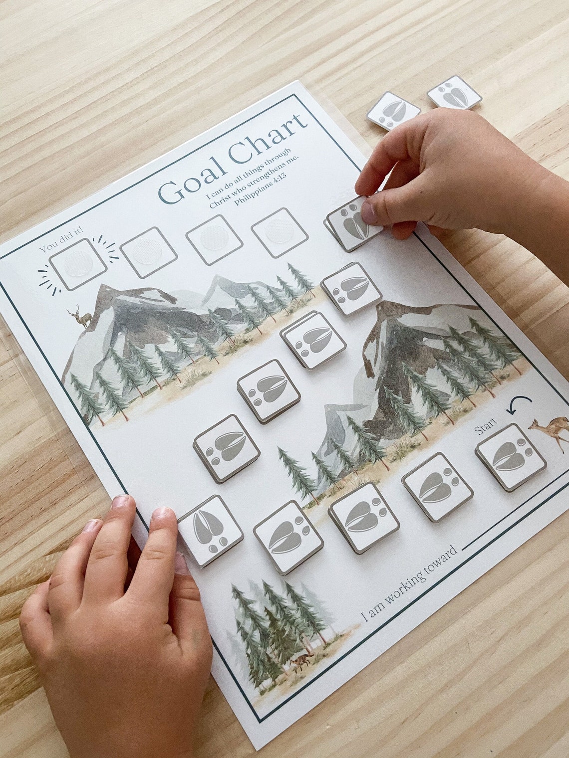 Goal Chart for Kids, Mountain Theme Goal Chart, Printable Reward Chart ...