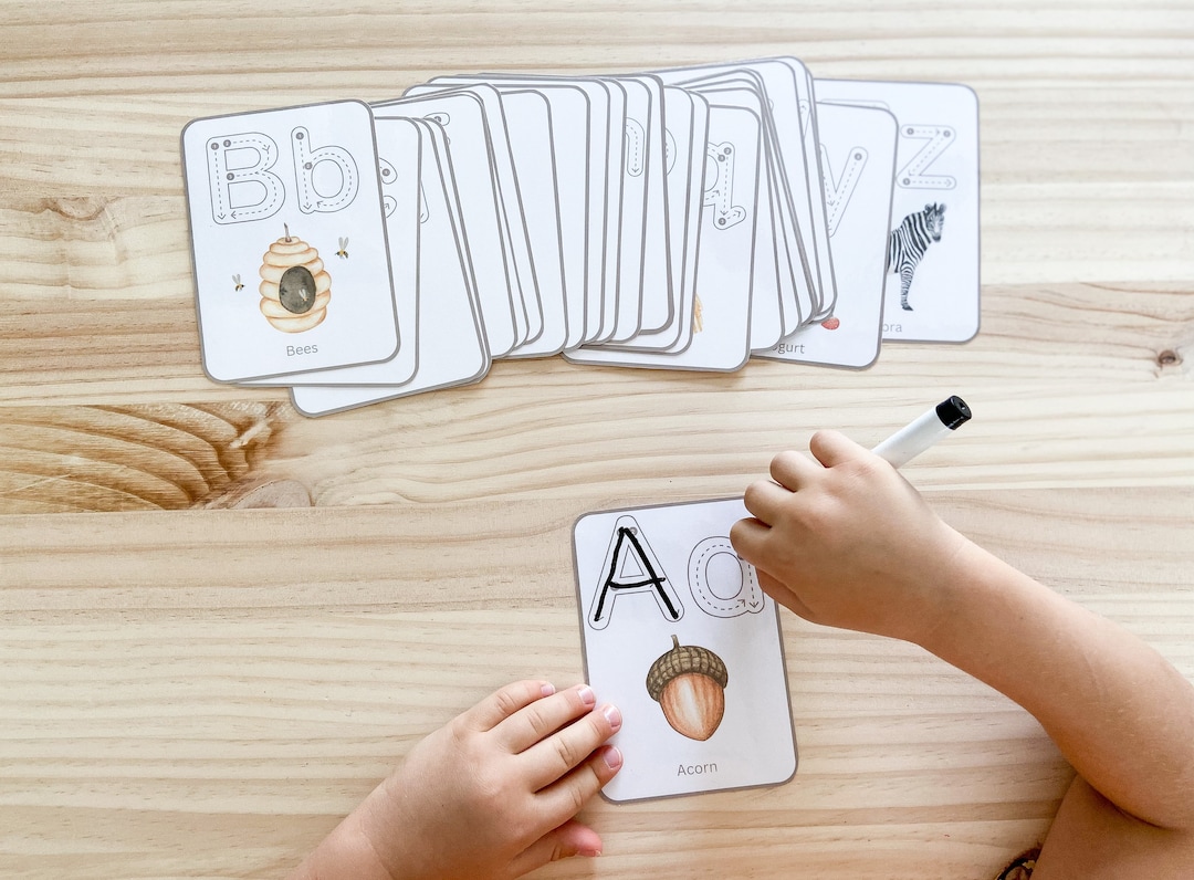 Alphabet Tracing Cards, Preschool/kindergarten Letter Formation ...