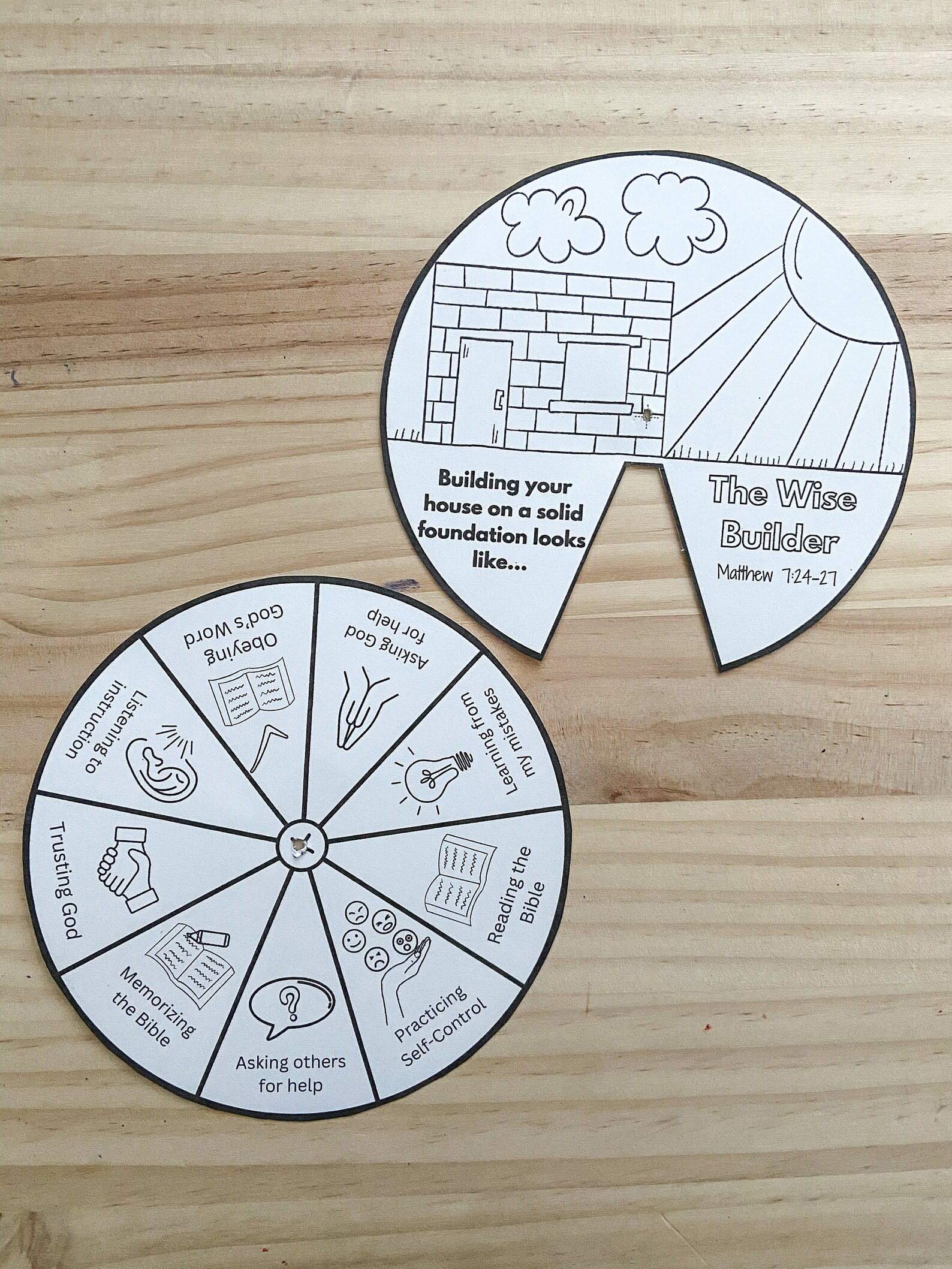 Wise Builder Craft, Bible Coloring Activity Printable, Sunday School ...