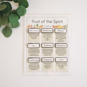 Fruit of the Spirit Matching Printable, Galatians 5 Activity, Bible ...