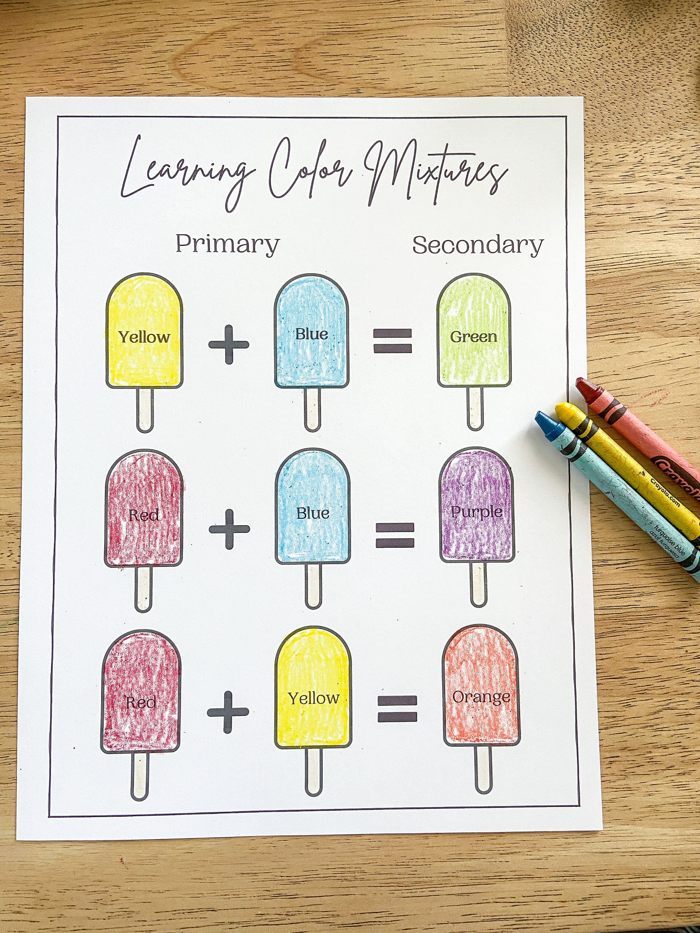 Color Learning Activity, Color Mixing, Color Matching Game, Primary and ...