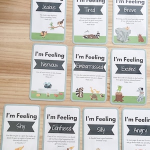 Christian Feelings Cards for Kids With Bible Scripture References ...