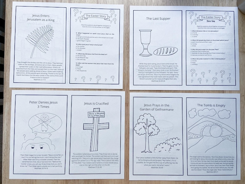 Easter Story Flip Book Printable, Holy Week Craft, Faith-based Easter ...